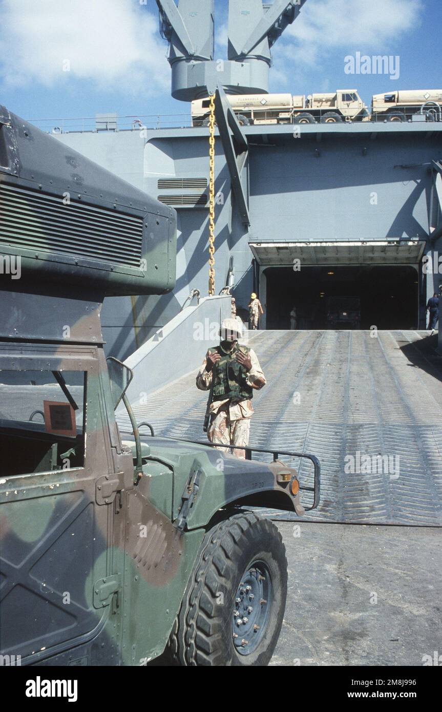 U.S. Army soldier from the 155th Transportation Company, Fort Eustis ...
