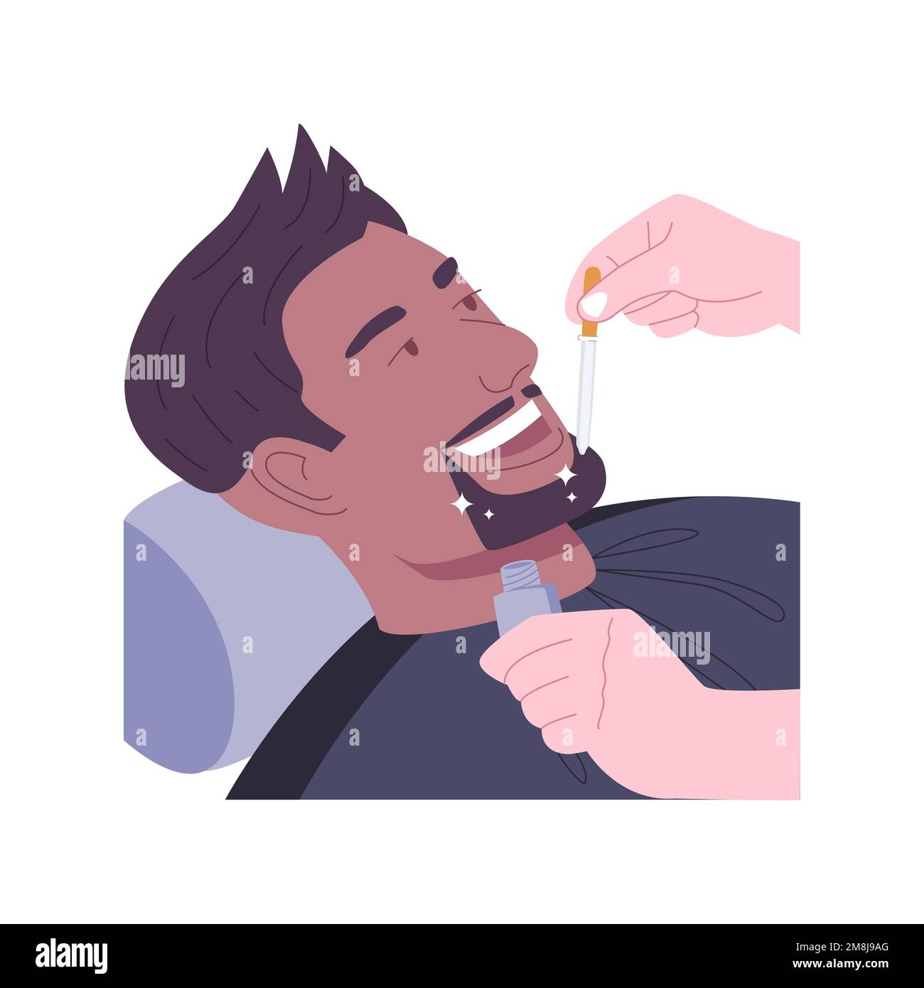 Beard treatment isolated cartoon vector illustrations. Professional ...