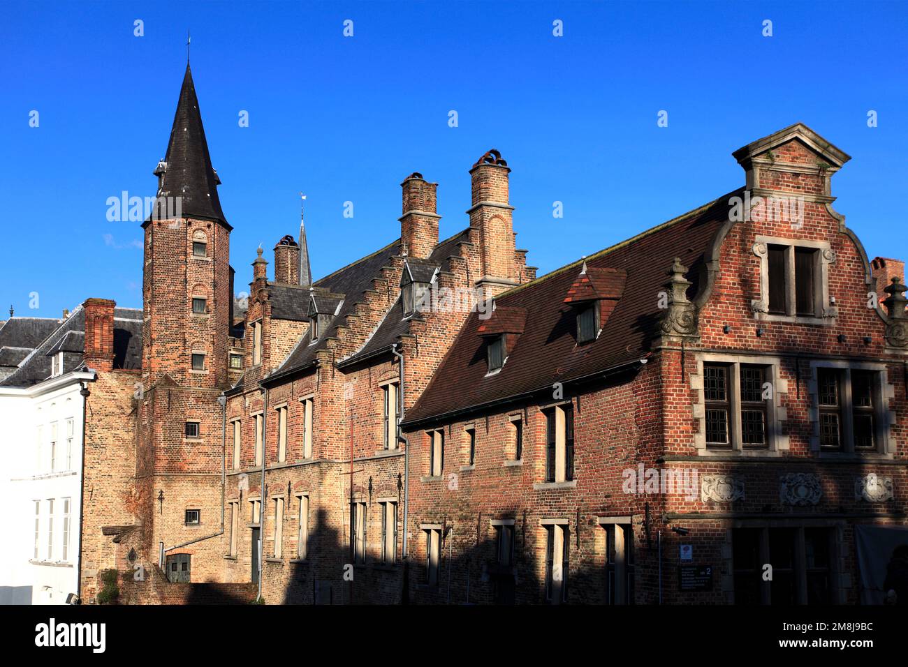 River Dijver and the Belfort, Rozenhoedkaai area, Bruges City, West ...