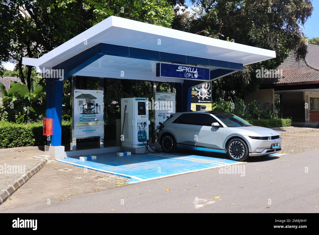 Yogyakarta, Indonesia - December 17, 2022- electric vehicle charging ...