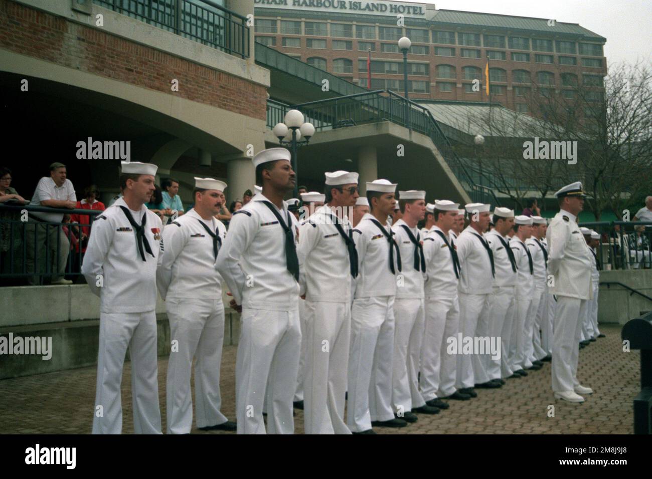 The first crew, the Plankowners, of the coastal patrol boat USS TYPHOON ...