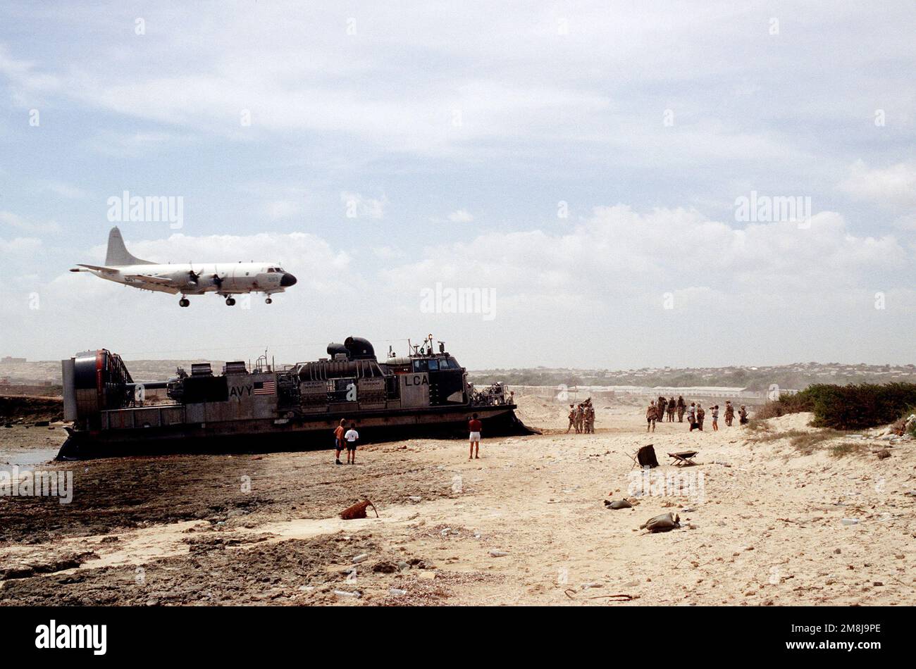 A US Navy air cushioned landing craft (LCAC) from the USS Portland ...