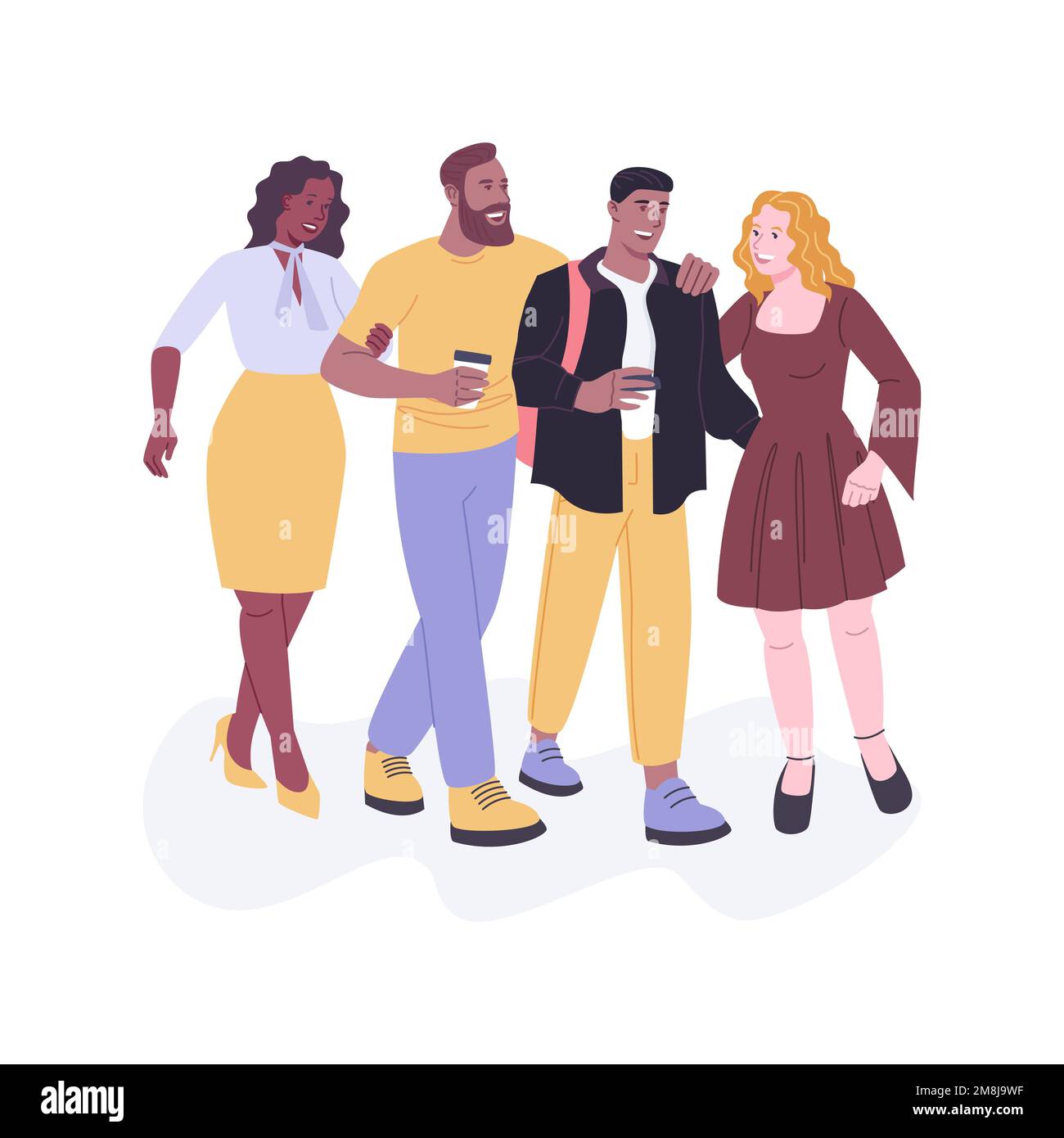 After party isolated cartoon vector illustrations. Group of young ...