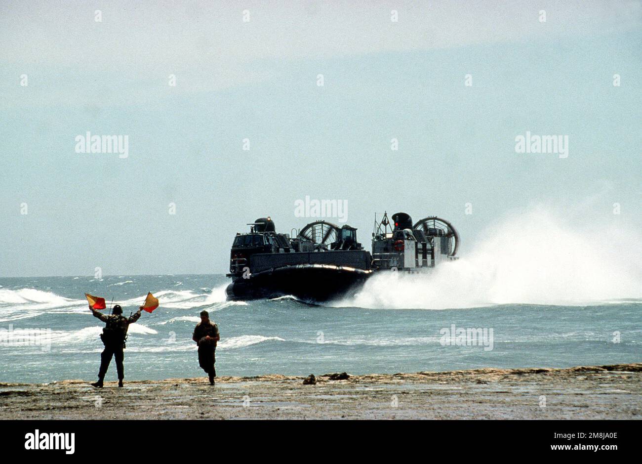 A Landing Craft Air Cushion (LCAC) vehicle from the landing ship dock ...