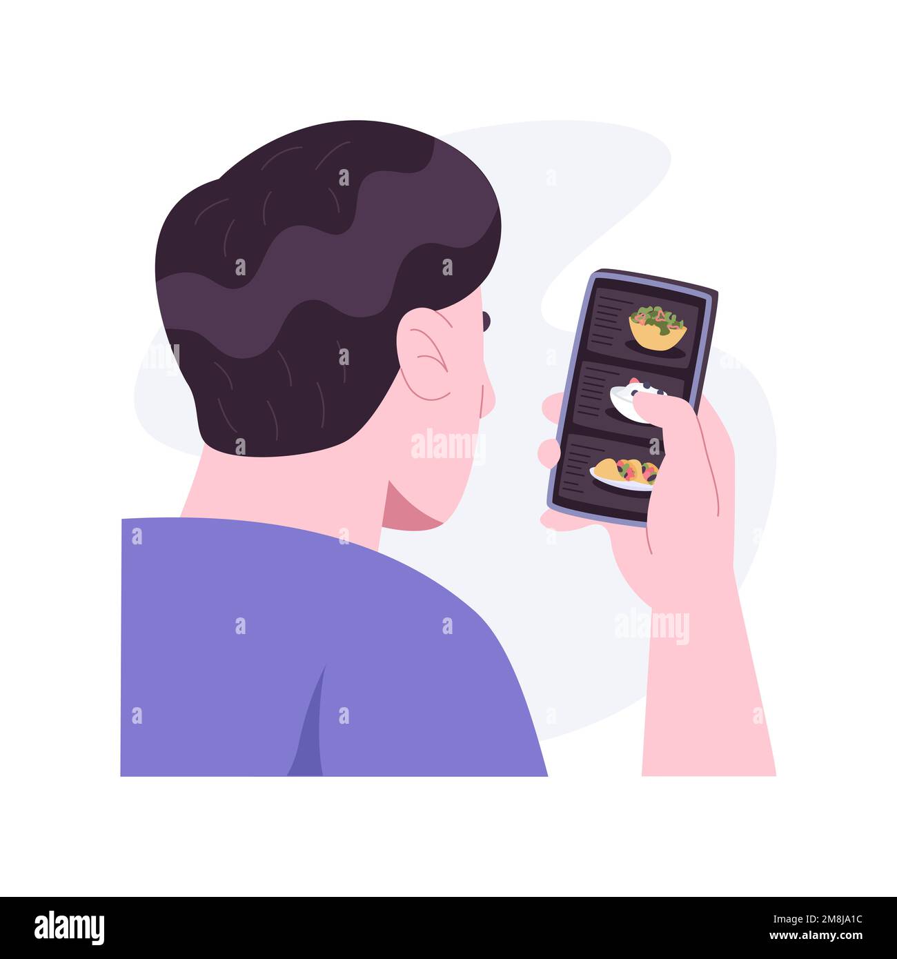 Making order online isolated cartoon vector illustrations. Young man ...