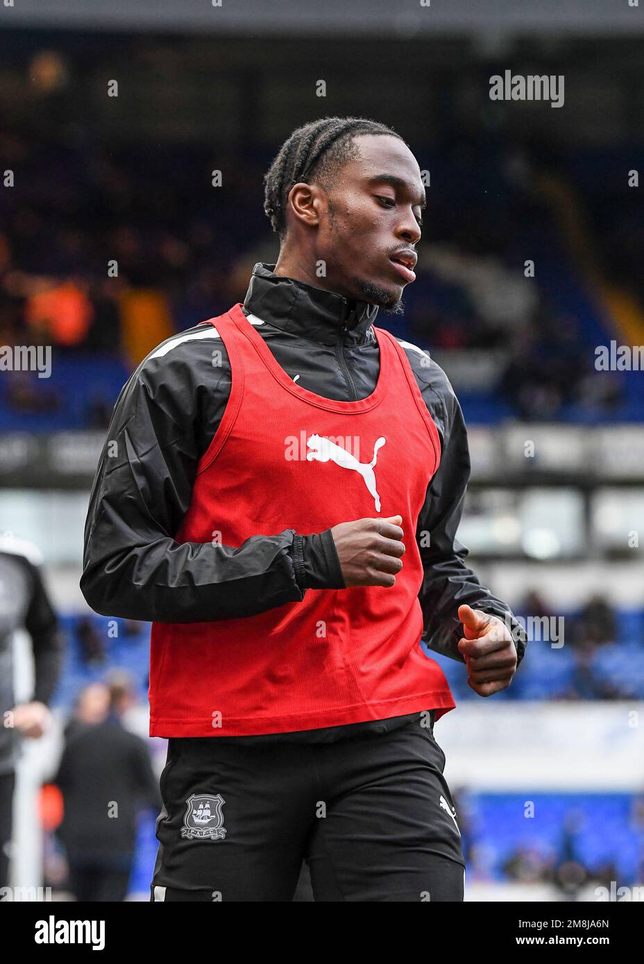 Plymouth Argyle midfielder Jay Matete (28) warming up during the Sky ...
