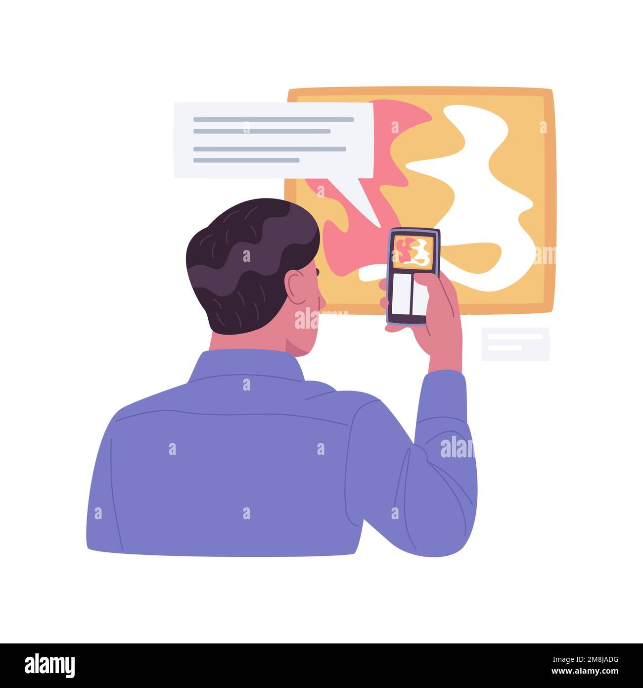 Interactive gallery isolated cartoon vector illustrations. Young ...