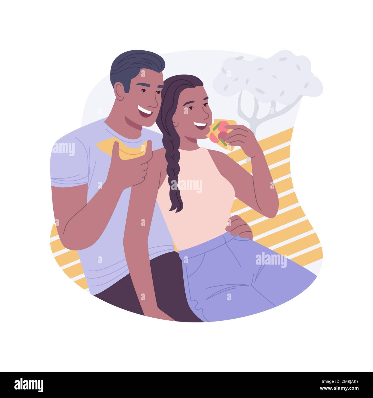Happy weekend isolated cartoon vector illustrations. Happy couple ...
