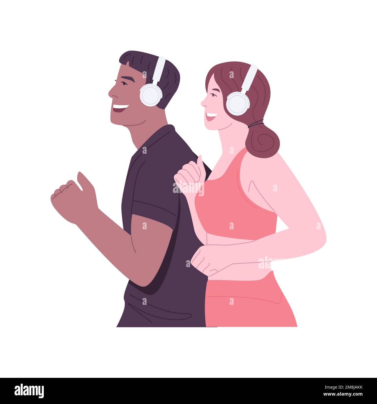 Jogging isolated cartoon vector illustrations. Sporty boy running with ...