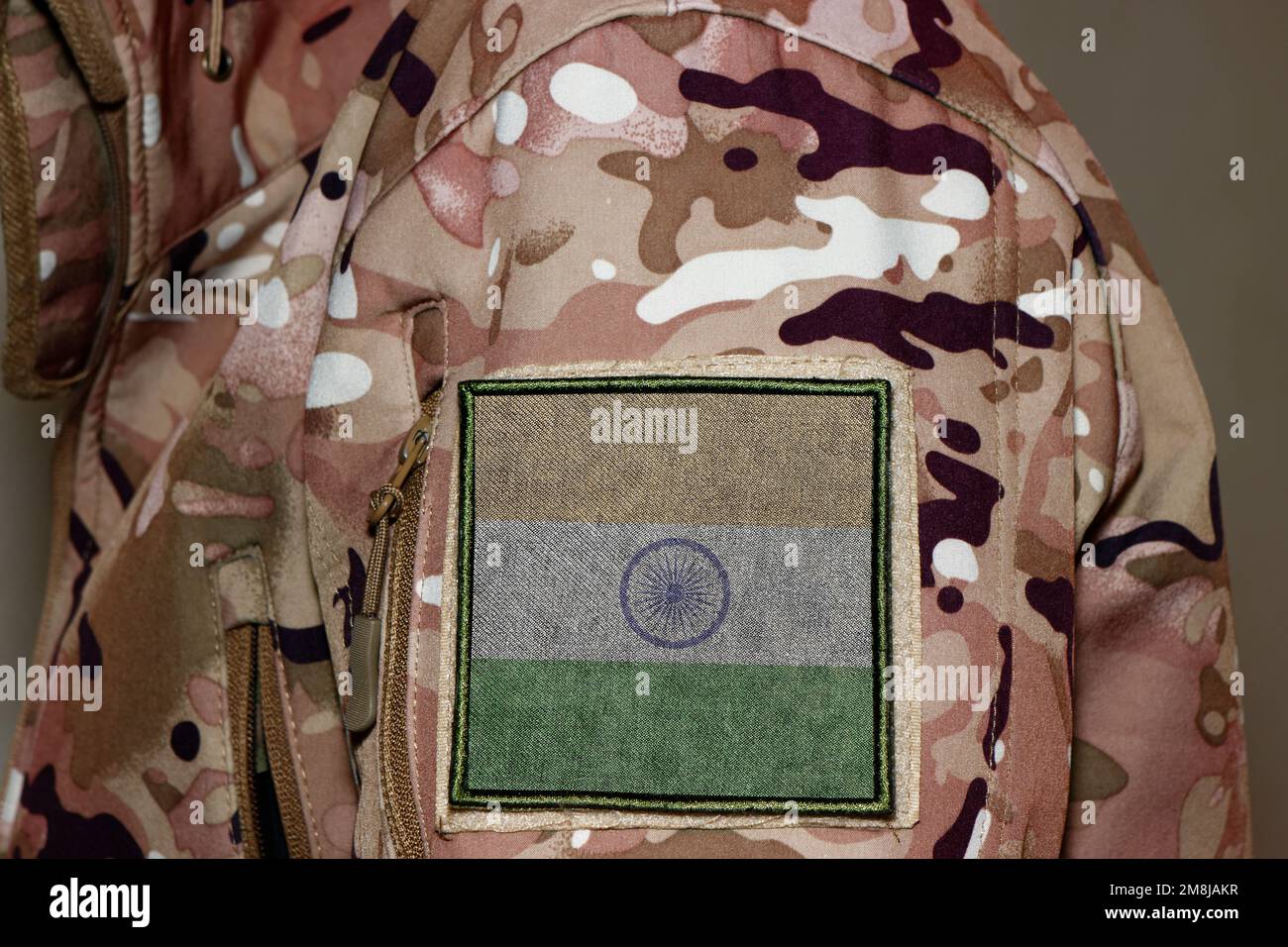 India Soldier. Soldier with flag India, India flag on a military ...