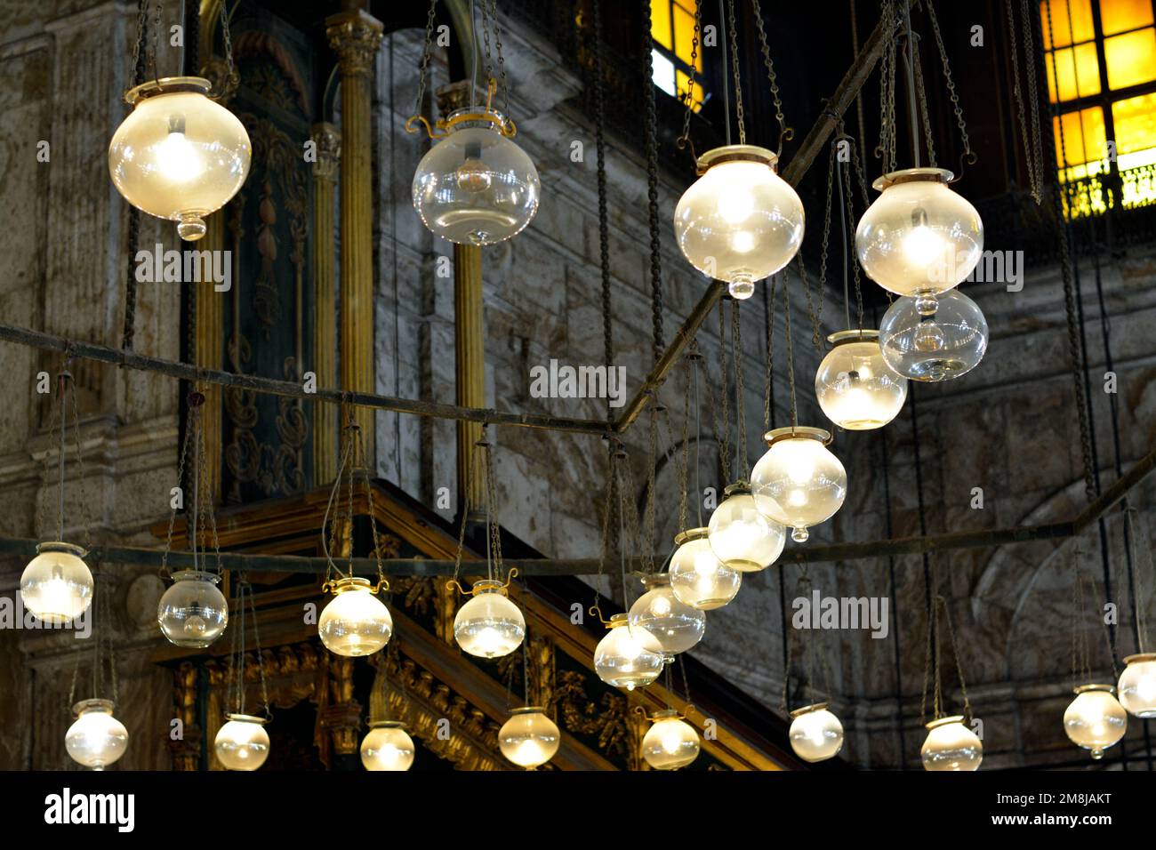 Details of the interiors of the main hall of The great mosque of ...