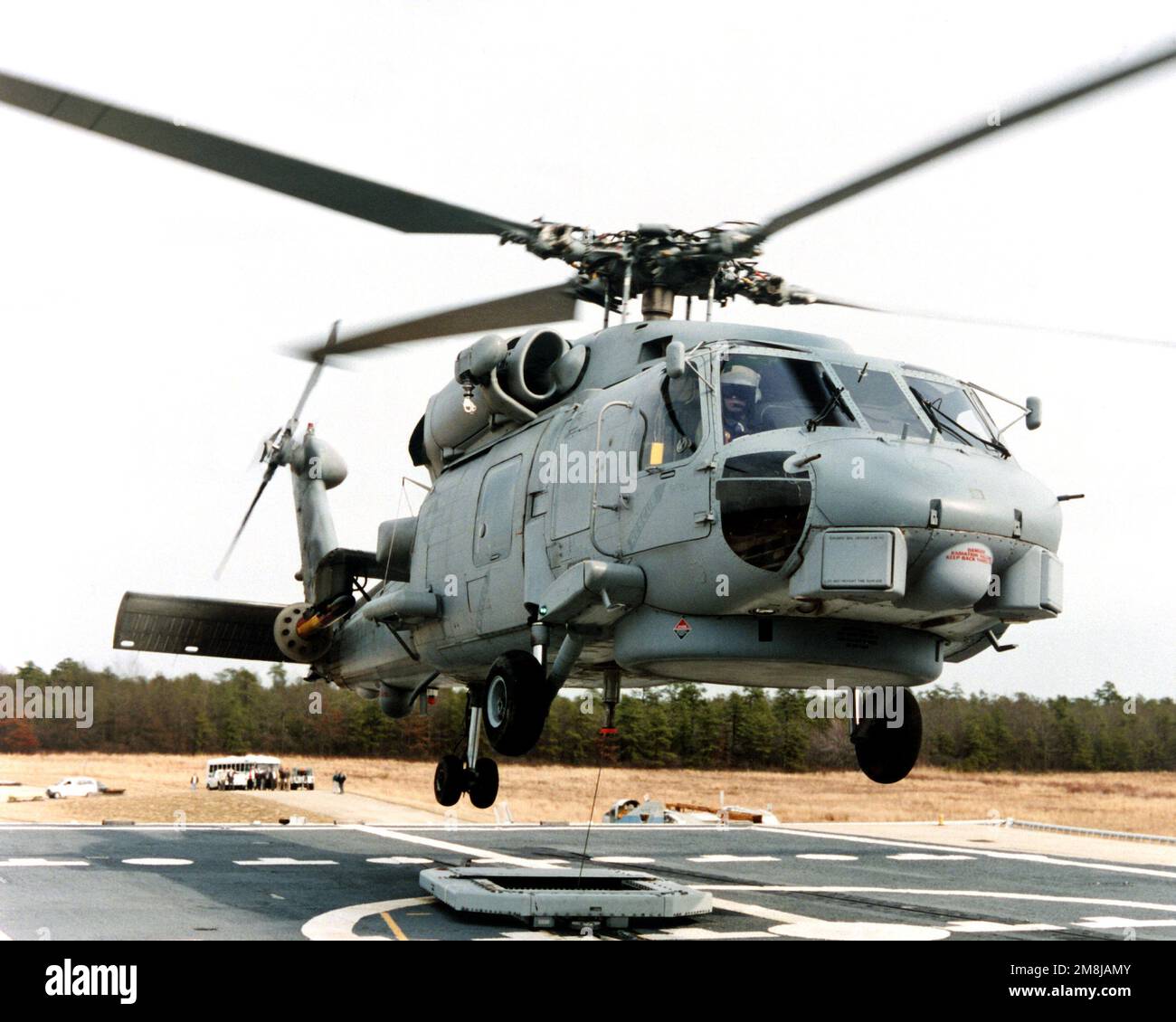An SH-60B Seahawk helicopter assigned to the Naval Air Warfare Center Aircraft Division is ...
