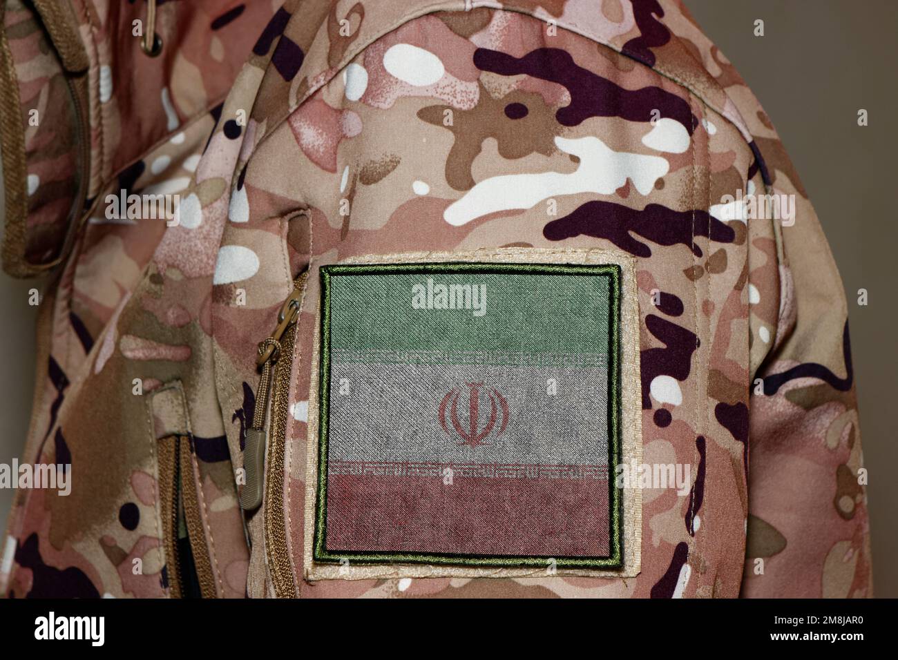 Iran Soldier. Soldier with flag Iran, Iran flag on a military uniform ...