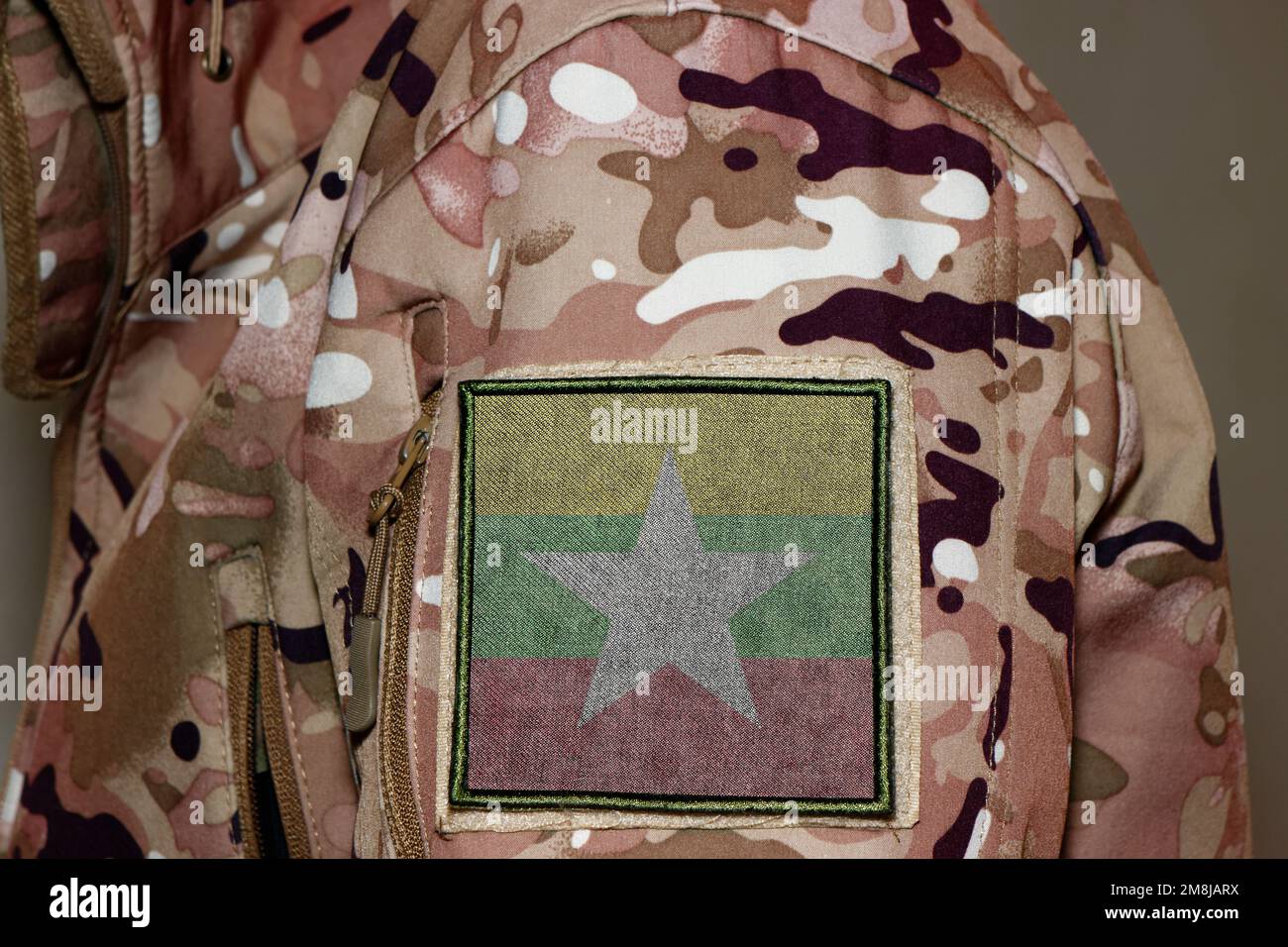 Myanmar flag on a military uniform hi-res stock photography and images ...