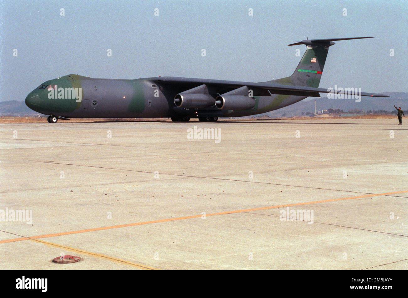 View of the Lockheed C-5B aircraft taken during Operation Team Spirit ...