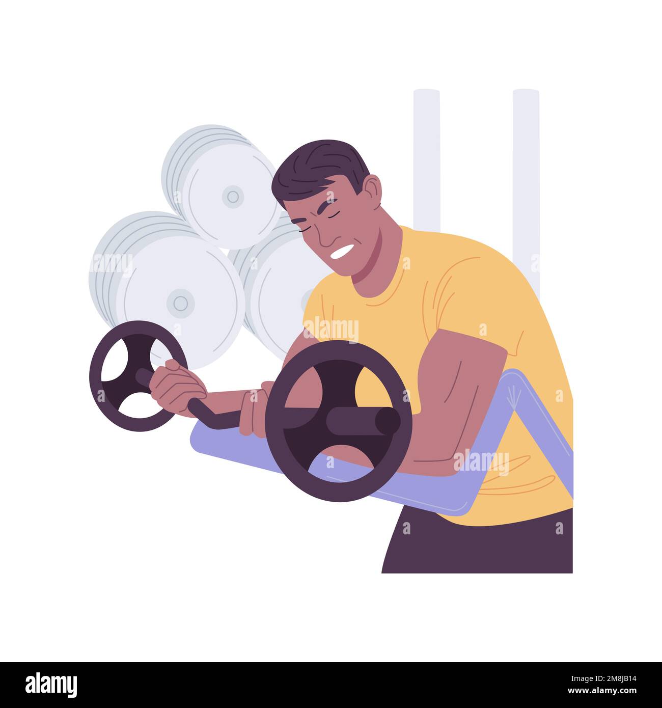 Weight lifting isolated cartoon vector illustrations. Strong man do ...