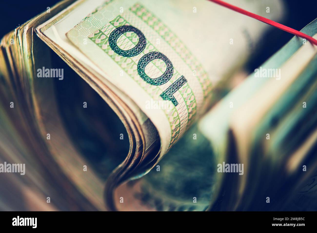 Republic of Poland Currency Theme. Pile of Polish Zloty Banknotes Close ...