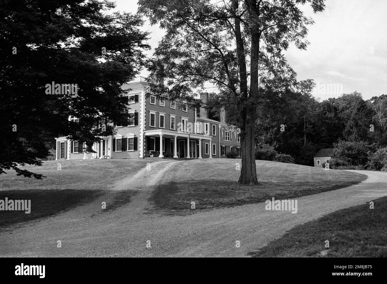 The Codman house stands high on a hill above the rest of the property ...