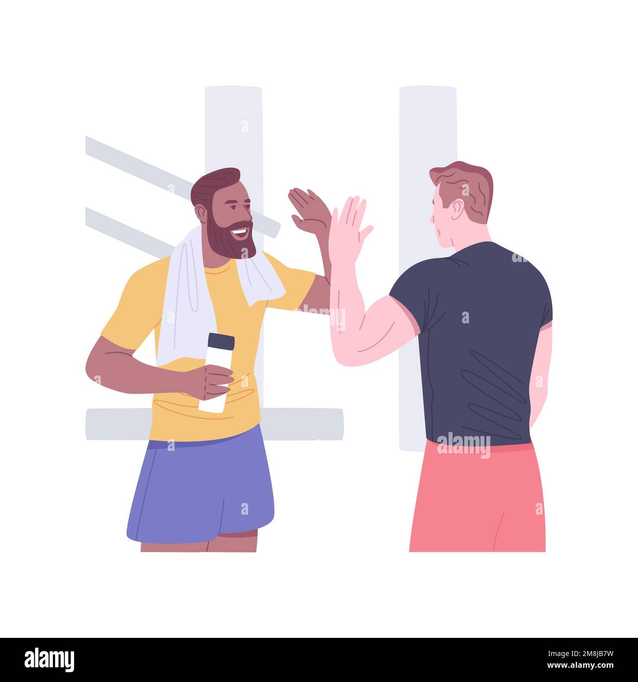 Workout complete isolated cartoon vector illustrations. Young hipster ...