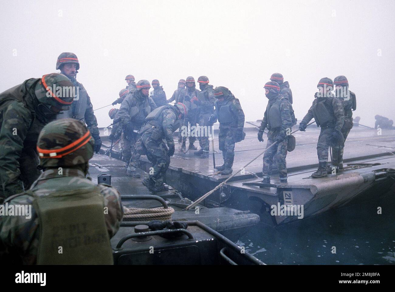 Soldiers from the 2nd Platoon of the 50th Engineers Assault Floating ...