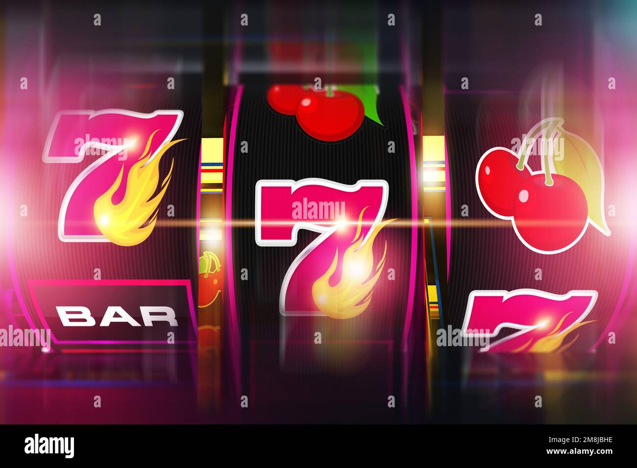 One Handed Slot Spin 3D illustration Concept. Casino Slot Machine Games ...