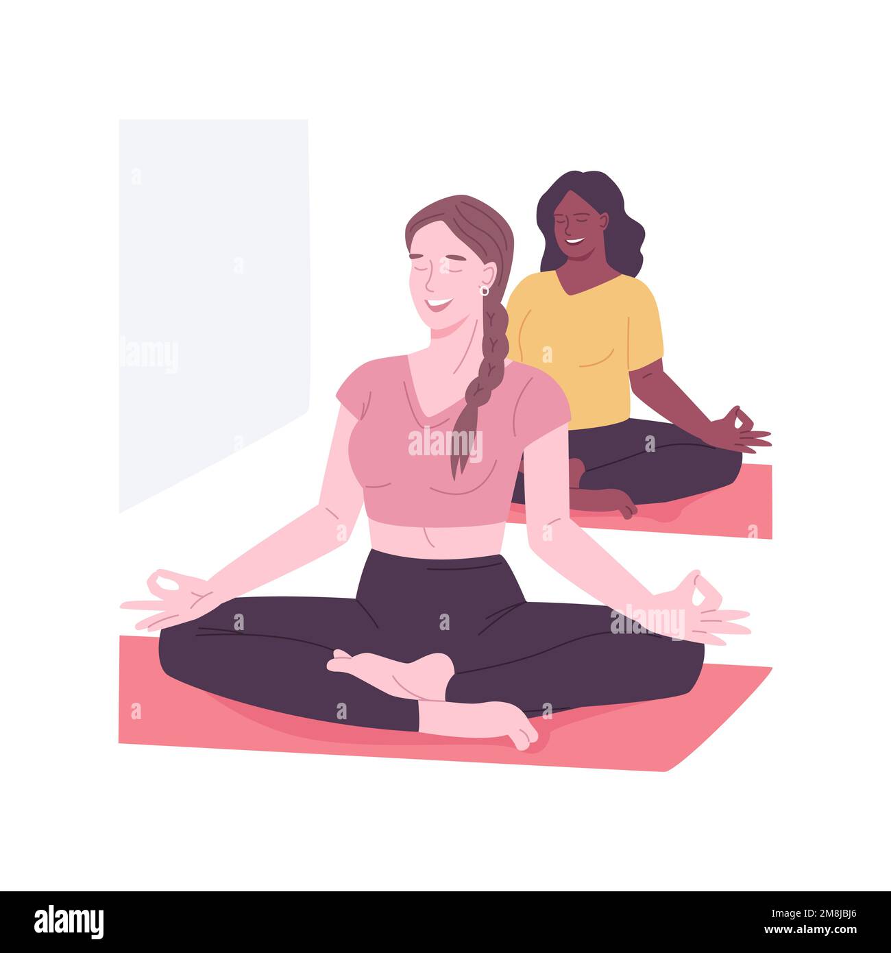 Mantra singing isolated cartoon vector illustrations. People meditate ...