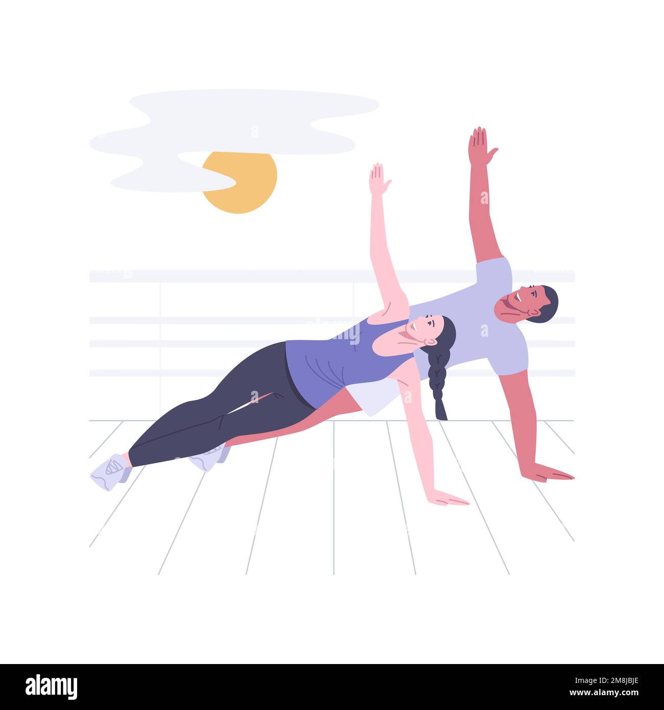 Cartoon People Stretching