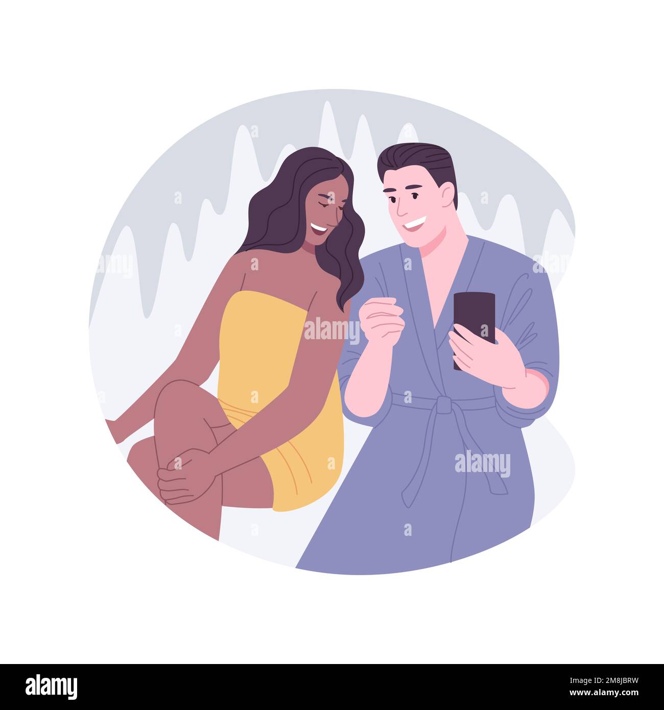 Salt cave therapy isolated cartoon vector illustrations. Group of ...