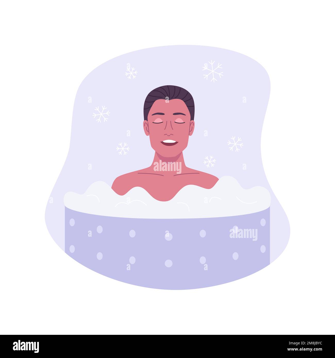 Cryotherapy isolated cartoon vector illustrations. Young woman taking ...