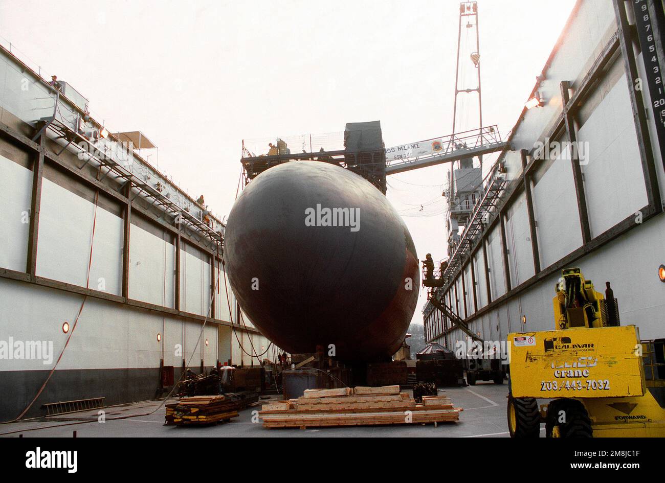 A view from the main well deck of the auxiliary medium repair dock ...