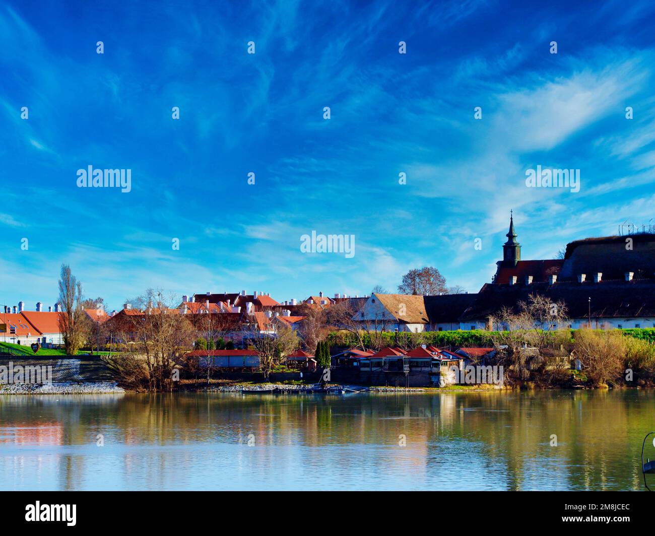 village view at riverside of Danube Stock Photo - Alamy