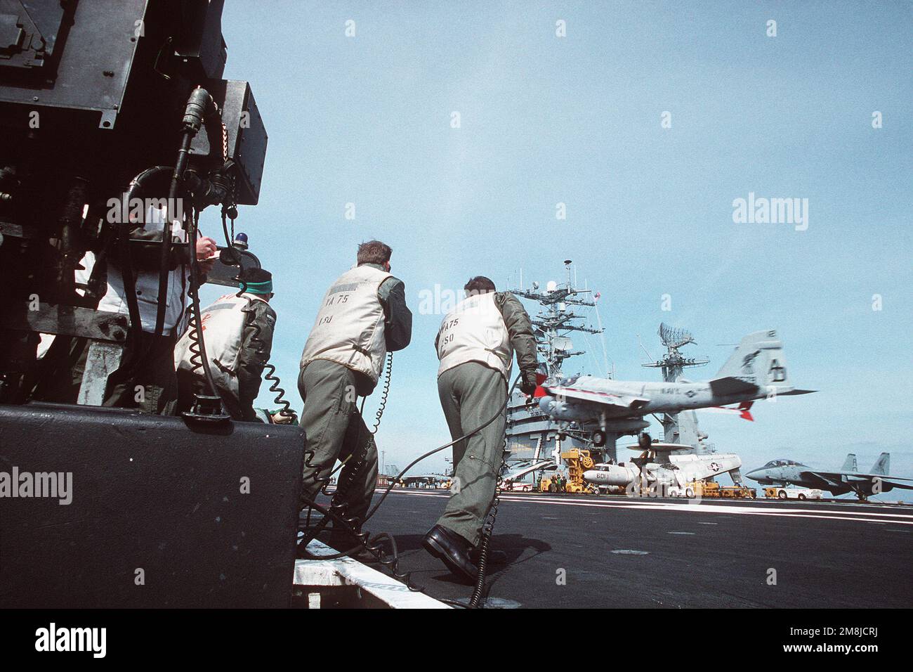 The Landing Signal Officers (LSO) of Attack Squadron Seventy-Five (VA ...