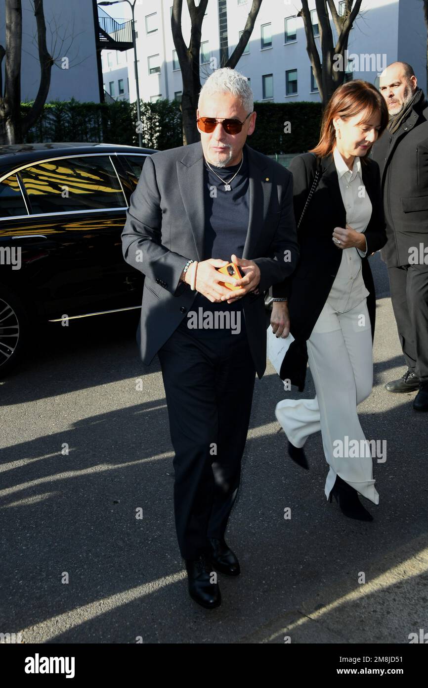 Milan, Italy. 14th Jan, 2023. Milan, Guests arriving Emporio Armani ...