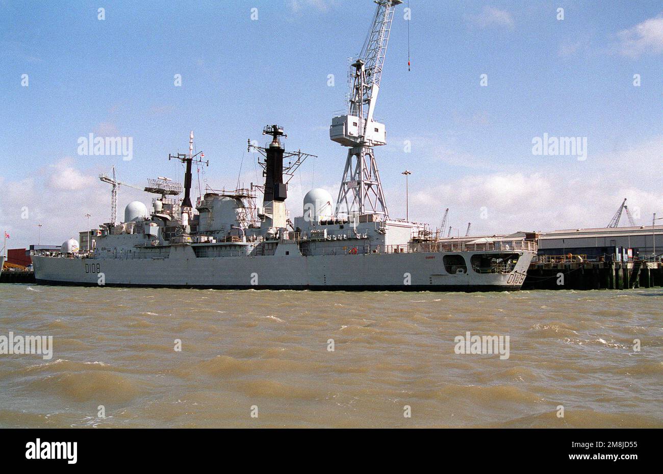 A port quarter view of the Type 42B guided missile destroyer HMS ...