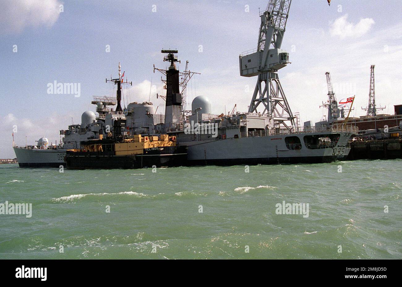 A port quarter view of the Type 42C guided missile destroyer HMS ...