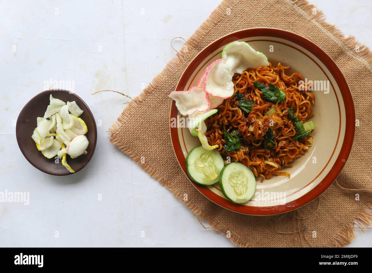 mie tek tek or fried noodle made with egg noodles with chicken, cabbage ...
