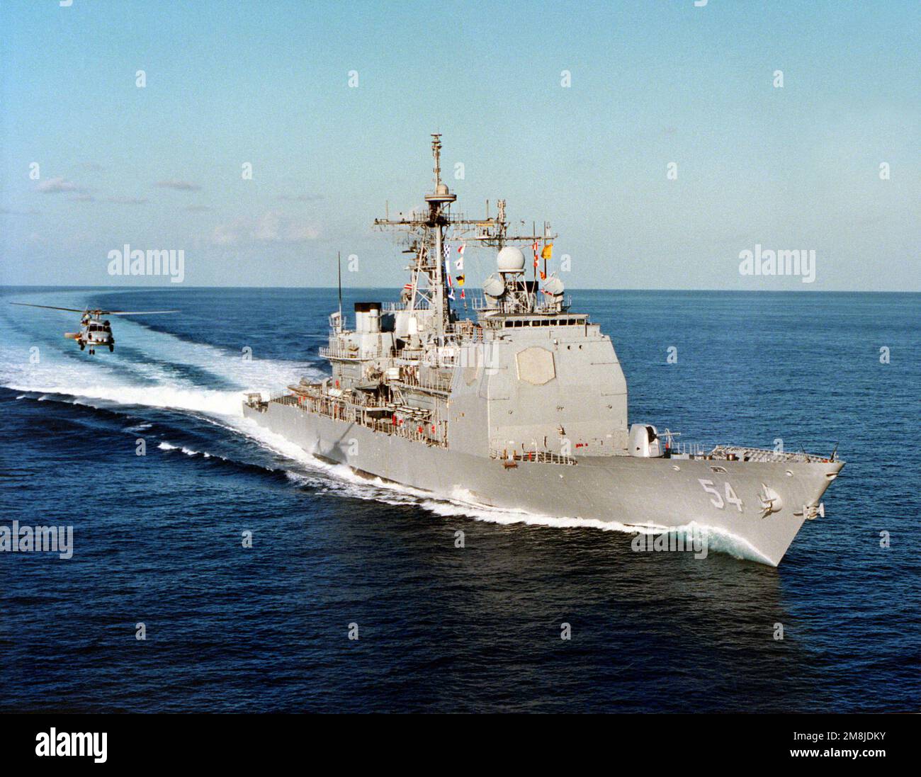 The guided missile cruiser USS ANTIETAM (CG-54) underway en route to ...
