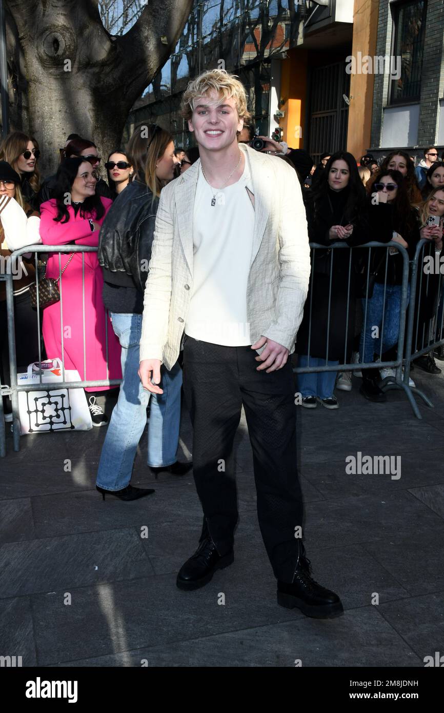 Milan, Italy. 14th Jan, 2023. Milan, Guests arriving Emporio Armani ...
