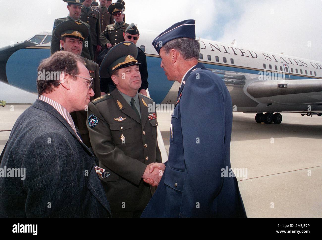 Russian Space Forces arrive at the first stop of a five day tour of U.S ...