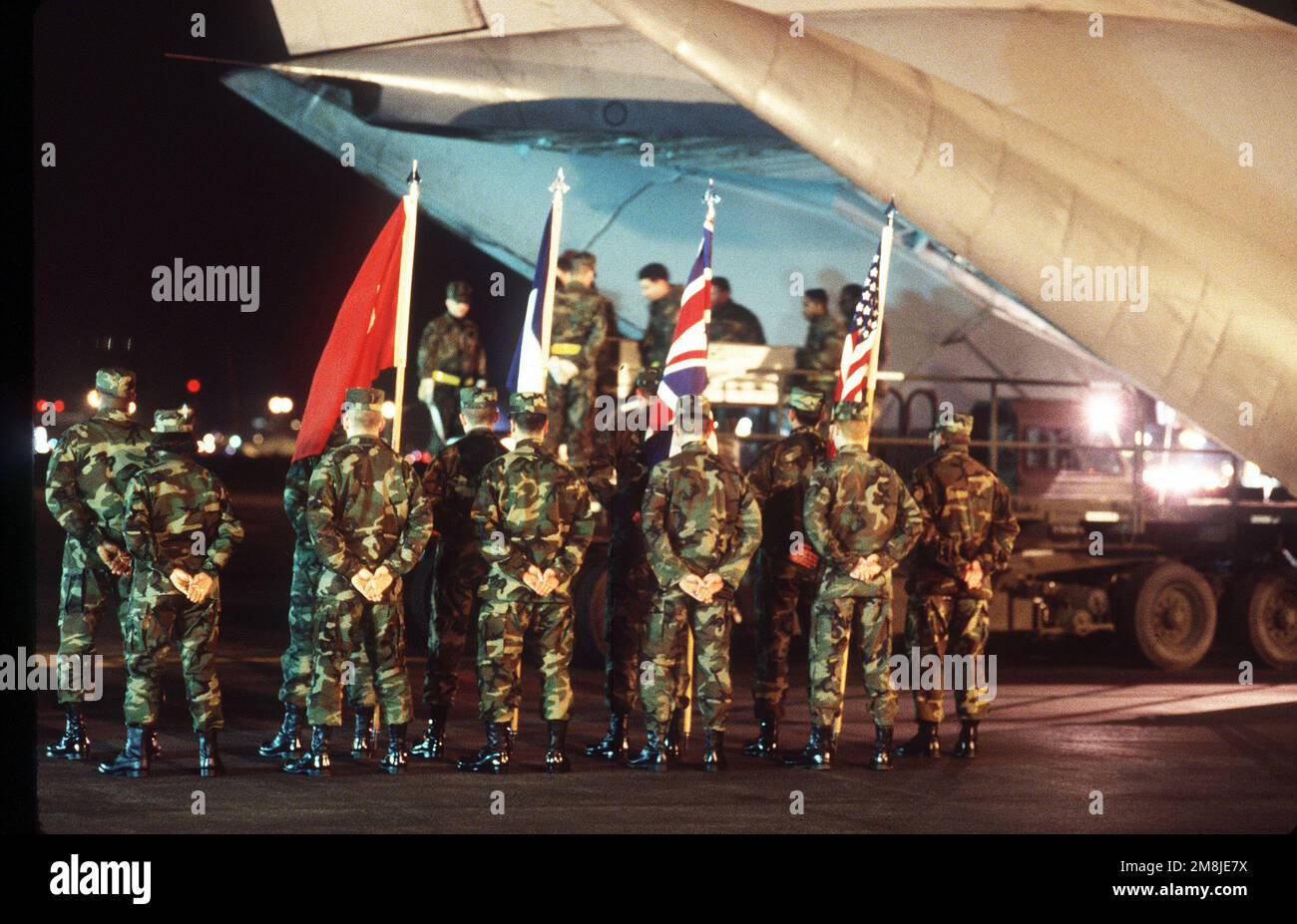 The remains of 26 people were flown in for transportation to the U.S ...