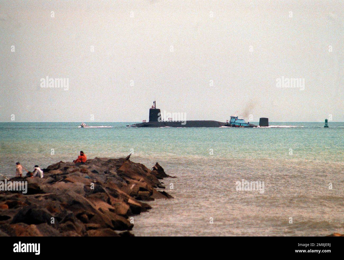 A port bow view of the British nuclear-powered ballistic missile ...