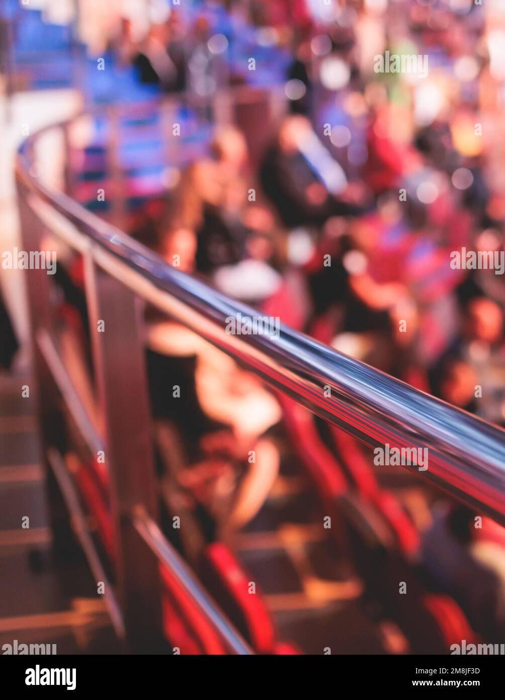 View of a big crowded concert hall arena before the show, venue with ...