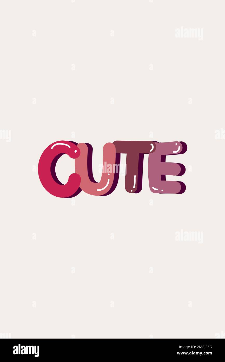 Pink cute word on off white background vector Stock Vector Image & Art ...