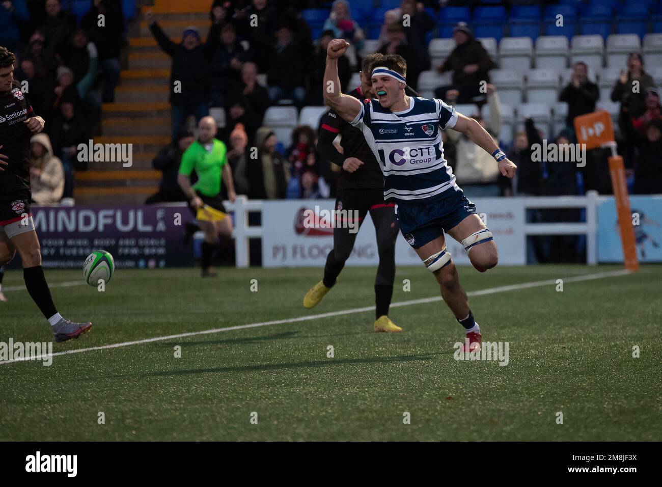 Coventry, UK. 14th Jan, 2023. *** Try Coventry Joshua Bainbridge during ...
