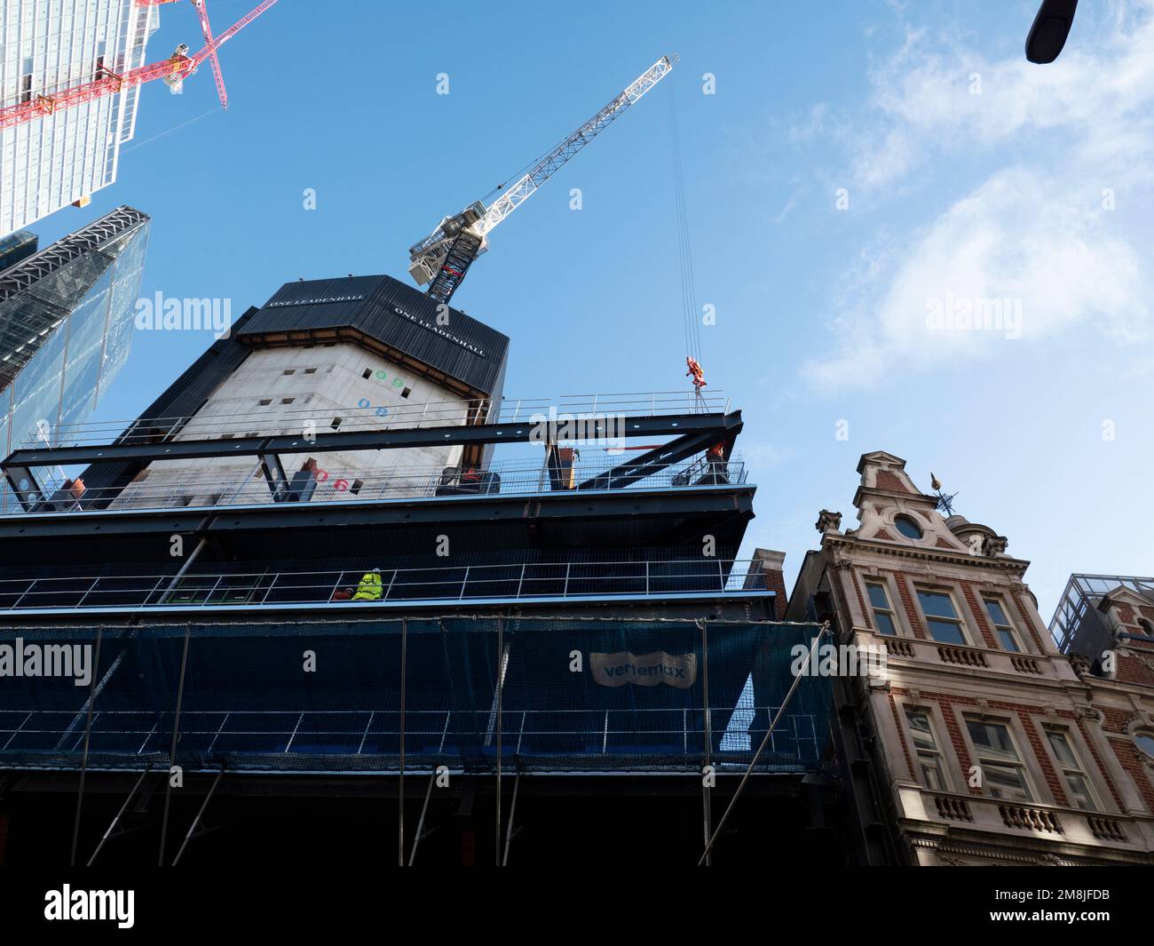 One Leadenhall with cranes during construction phase, it will be a 36 ...