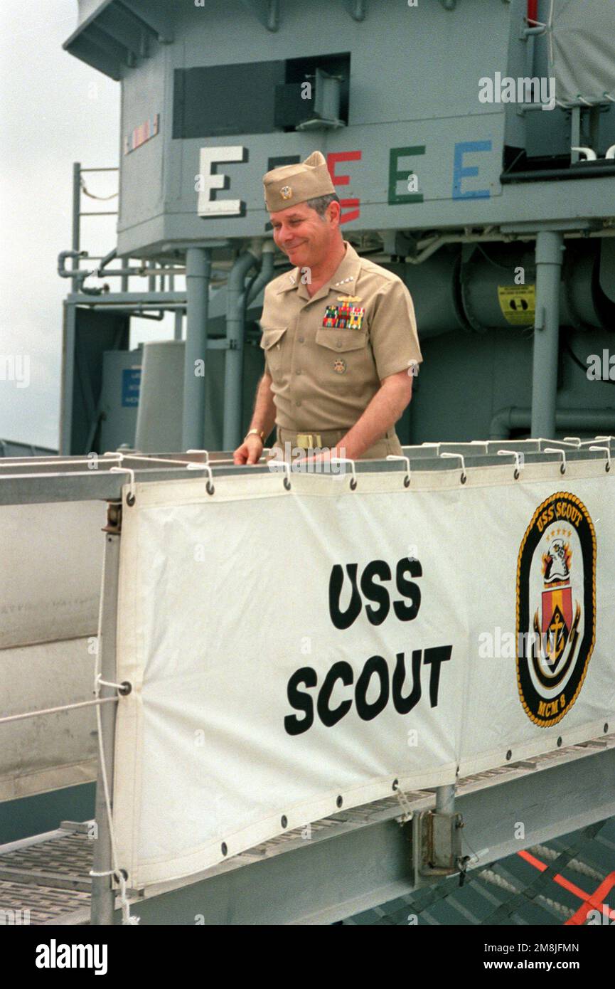 Admiral Jeremy H. Boorda, CHIEF of Naval Operations, is shown walking ...