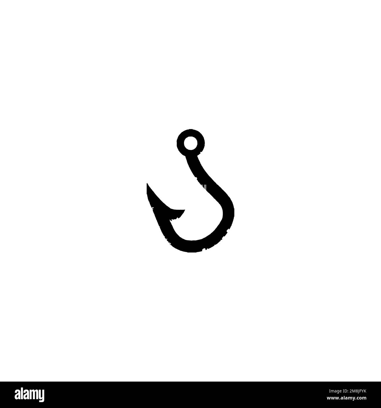 Fish hook icon. Simple style fish shop big sale poster background ...