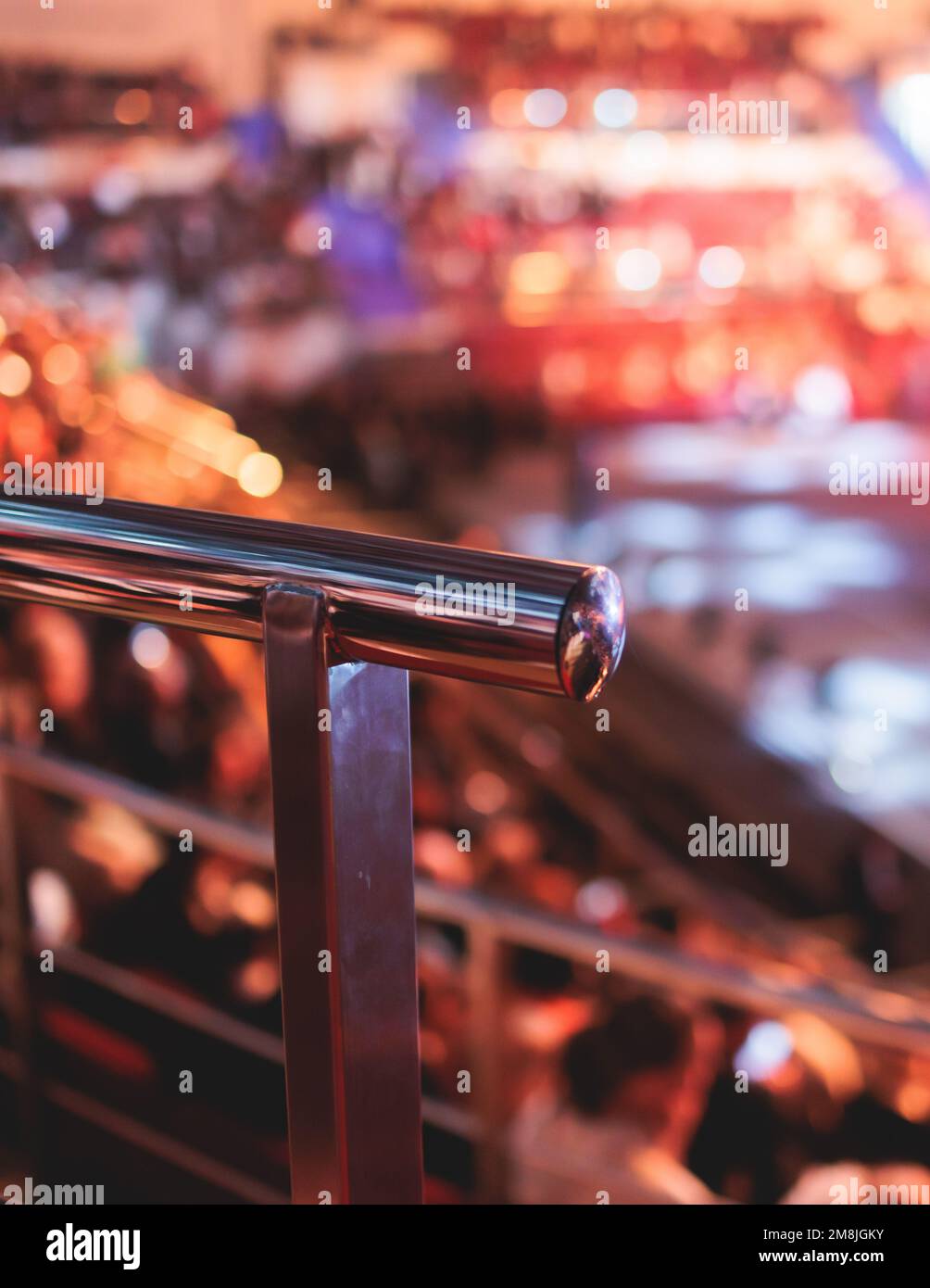 View of a big crowded concert hall arena before the show, venue with ...