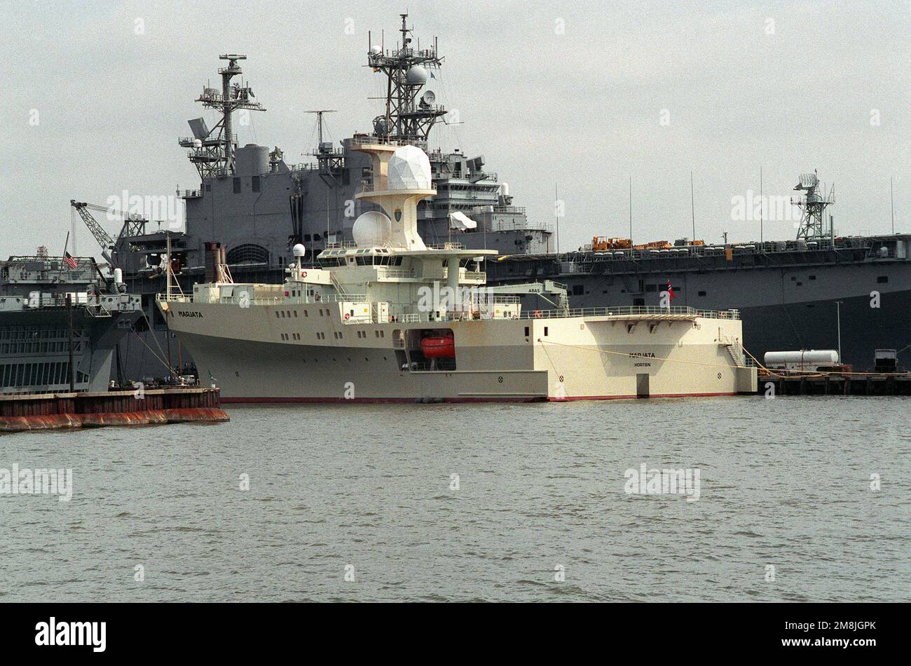 A port quarter view of Norway's Ministery of Defense's research and ...