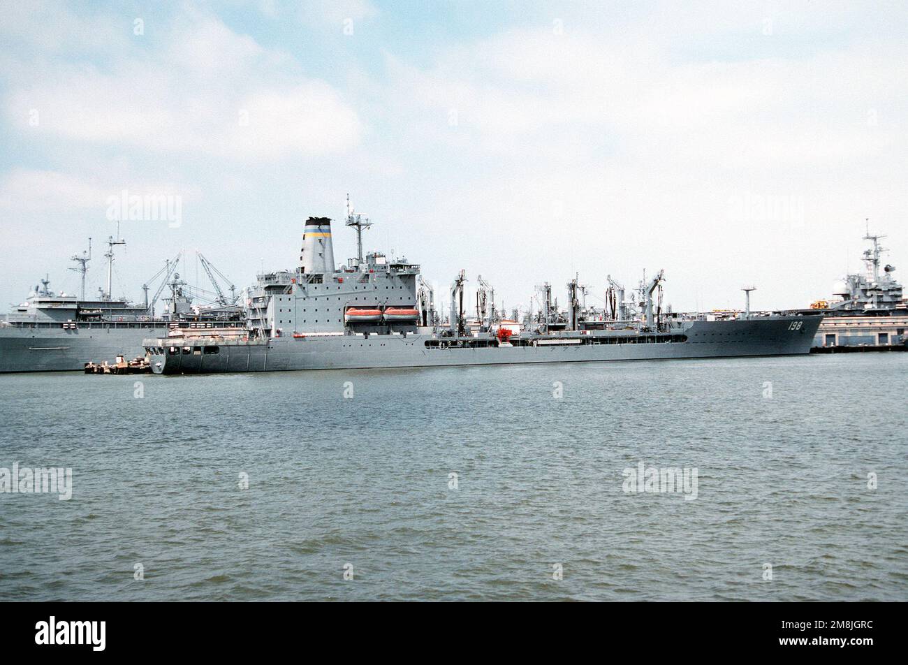 A starboard side view of the Military Sealift Command (MSC) fleet oiler ...